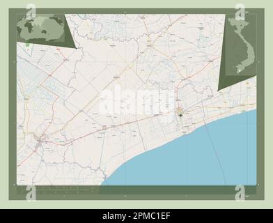 Bac Lieu, province of Vietnam. Open Street Map. Locations and names of ...