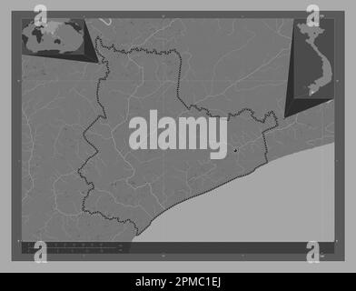 Bac Lieu, province of Vietnam. Bilevel elevation map with lakes and ...
