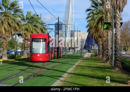 Spanien, Valencia, Straßenbahn, Bombardier Flexity Outlook // Spain ...
