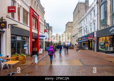 A view along Old Christchurch Street in Bournemouth Town Centre. One of ...