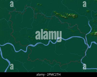 Bac Ninh, province of Vietnam. Colored elevation map with lakes and ...