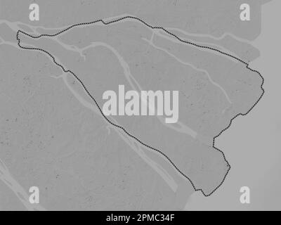 Ben Tre, province of Vietnam. Elevation map colored in wiki style with ...