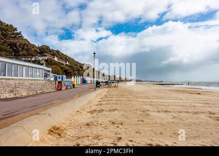 A scenic view of Alum Chine in Bournemouth, England, showing the ...