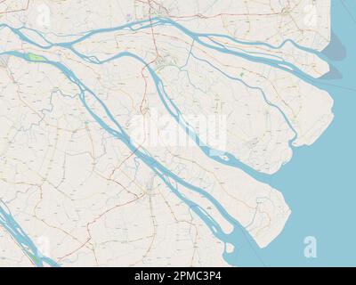 Ben Tre, province of Vietnam. Open Street Map. Locations of major ...