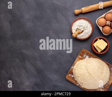 Blank photography of ingredients, egg, flour, cherry, butter, sugar ...