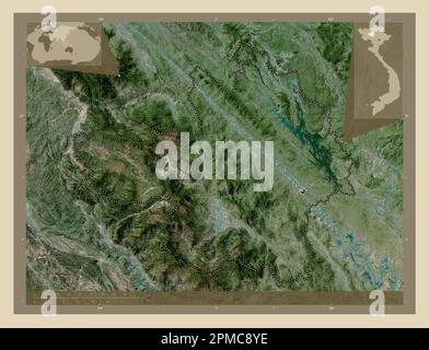 Yen Bai, province of Vietnam. High resolution satellite map Stock Photo ...