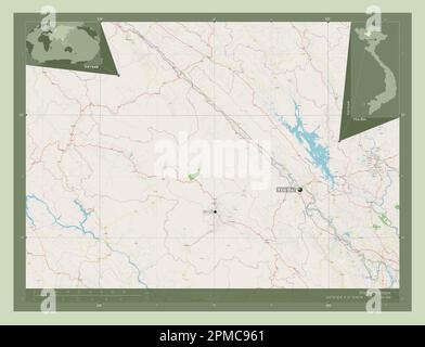 Yen Bai, province of Vietnam. Open Street Map. Locations of major ...