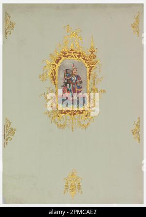 Sidewall, Block-printed, stamped foil, applied chromolithograph ...
