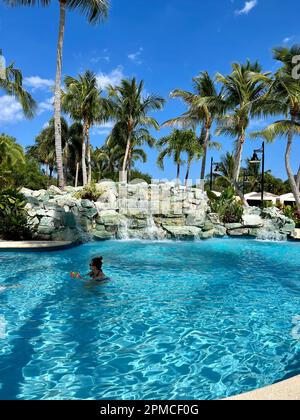 Jupiter, FL USA - March 12, 2023: The Swimming pool at Trump National ...