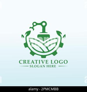 Robotics and Plants into a logo for Green Workforce Stock Vector Image ...