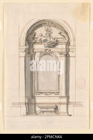 Drawing, Project for an altar; Italy; pencil, pen, sepia, brush and ...