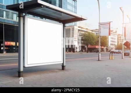 Mock up Poster template at Bus station Stock Photo - Alamy