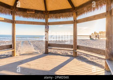 Beach Palapa on the Sand at Doheny State Park North Beach Stock Photo ...