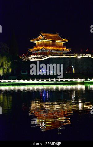 JINGMEN, CHINA - APRIL 12, 2023 - View of the Jingzhou ancient city at ...