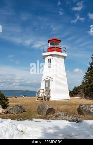 Beautifully restored lighthouse sits atop a cliff near Gabarus Nova ...