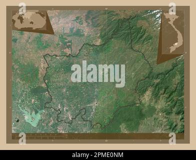 Binh Phuoc, province of Vietnam. Low resolution satellite map ...