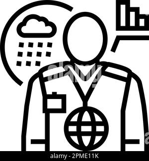 meteorologists worker line icon vector illustration Stock Vector Image ...