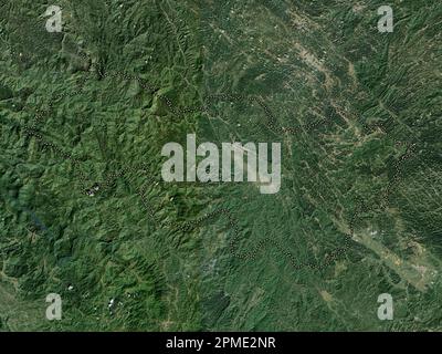 Cao Bang, province of Vietnam. Low resolution satellite map. Locations ...