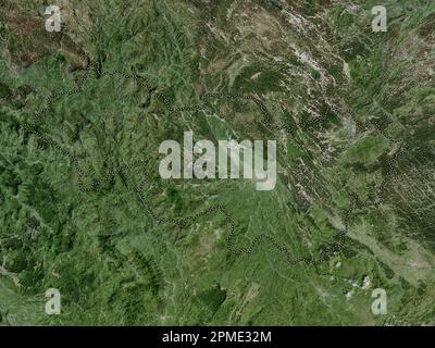 Cao Bang, province of Vietnam. High resolution satellite map. Locations ...