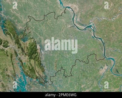 Ha Nam, province of Vietnam. High resolution satellite map. Locations ...