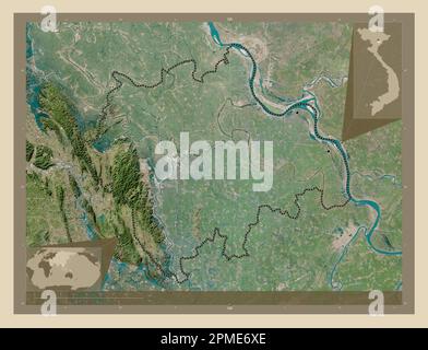Ha Nam, province of Vietnam. High resolution satellite map. Corner ...