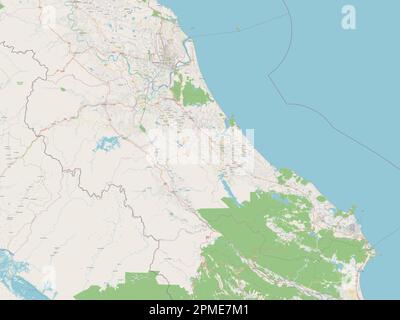 Ha Tinh, province of Vietnam. Open Street Map. Locations and names of ...