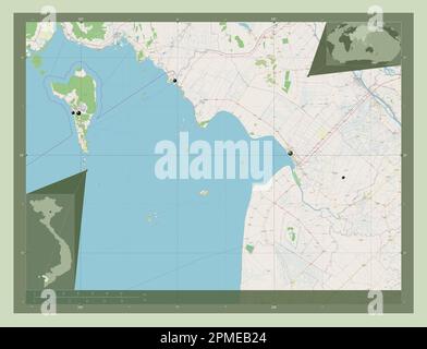 Kien Giang, province of Vietnam. Open Street Map. Locations and names ...