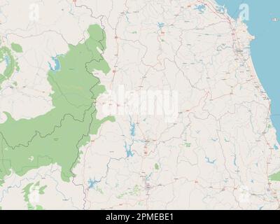 Kon Tum, province of Vietnam. Open Street Map. Locations and names of ...