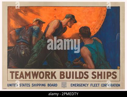 Teamwork builds ships Stock Photo - Alamy