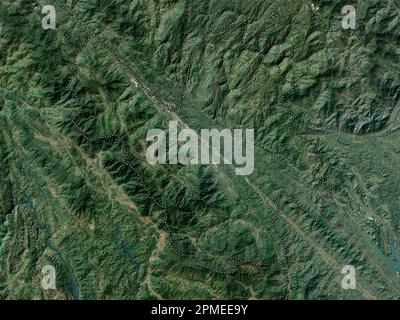 Lao Cai, province of Vietnam. Low resolution satellite map. Corner ...
