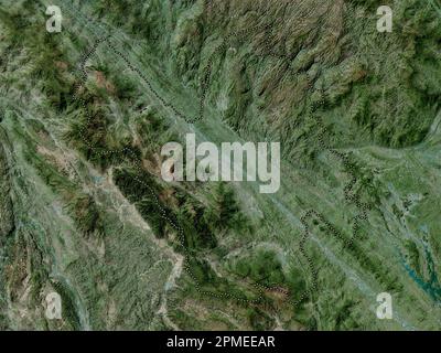 Lao Cai, province of Vietnam. High resolution satellite map. Locations ...