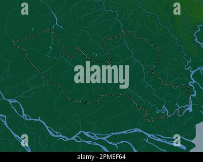 Long An, province of Vietnam. Elevation map colored in wiki style with ...