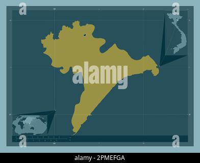Nam inh, province of Vietnam. Solid color shape. Locations and names of ...