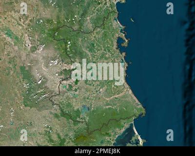 Phu Yen, province of Vietnam. High resolution satellite map. Locations ...