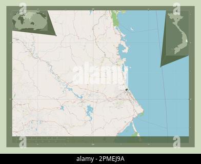 Phu Yen, province of Vietnam. Open Street Map. Locations of major ...