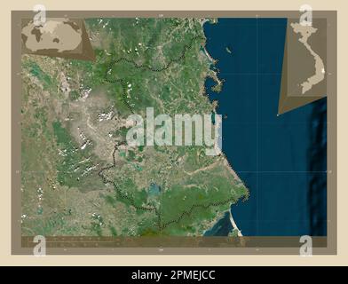Phu Yen, province of Vietnam. High resolution satellite map Stock Photo ...