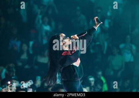 Rapper Lola Brooke performs on stage at Scotiabank Arena in Toronto ...