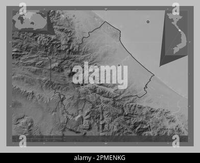 Quang Tri, province of Vietnam. Elevation map colored in wiki style ...