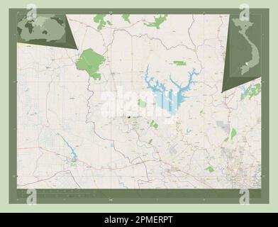 Tay Ninh, province of Vietnam. Open Street Map. Locations of major ...