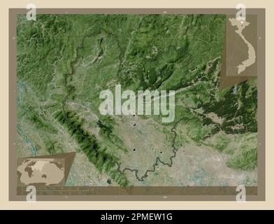 Thai Nguyen, province of Vietnam. High resolution satellite map Stock ...