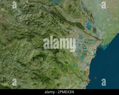 Khanh Hoa, province of Vietnam. High resolution satellite map. Locations and names of major ...