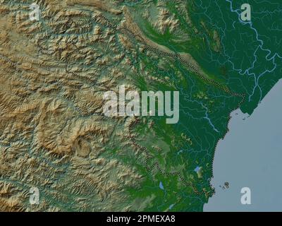 Thanh Hoa, province of Vietnam. Elevation map colored in wiki style ...