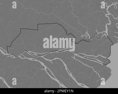 Tien Giang, province of Vietnam. Elevation map colored in wiki style ...