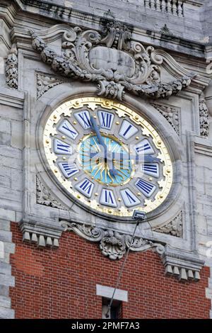 France, Nord, Lille, belfry clock of the Chamber of Commerce and ...