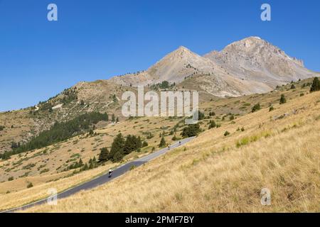 Col du Granon road to summit showing mountains, Hautes-Alpes, France ...
