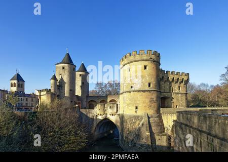 France, Moselle, Metz, German gate vestige of the old medieval walls ...