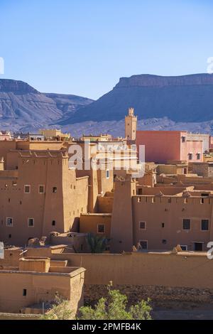 Kasbah and minaret. Nkob. Morocco. North Africa Stock Photo - Alamy