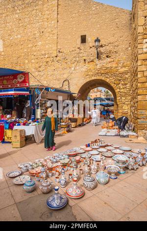 Morocco, Safi, the ramparts of the medina and Bab Chaaba gate Stock ...