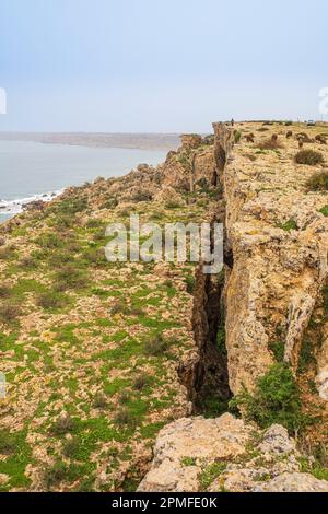 Morocco, province of Safi, the coast and cliffs between Oualidia and ...