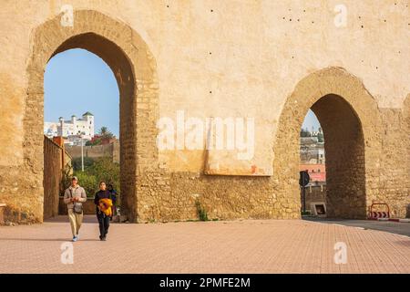 Morocco, Safi, the ramparts of the medina and Bab Chaaba gate Stock ...
